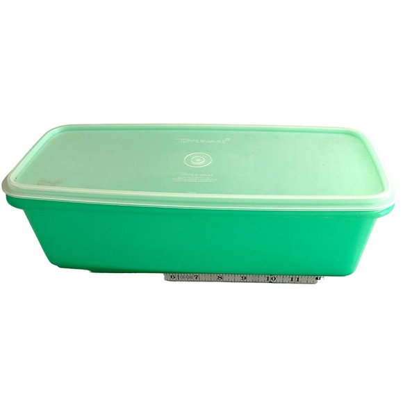 Tupperware | Dining | Vintage Long Square Tupperware Green Container ...
